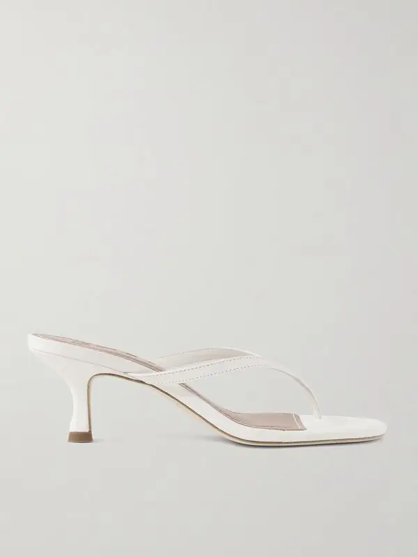 Staud Freja Leather Sandals - White