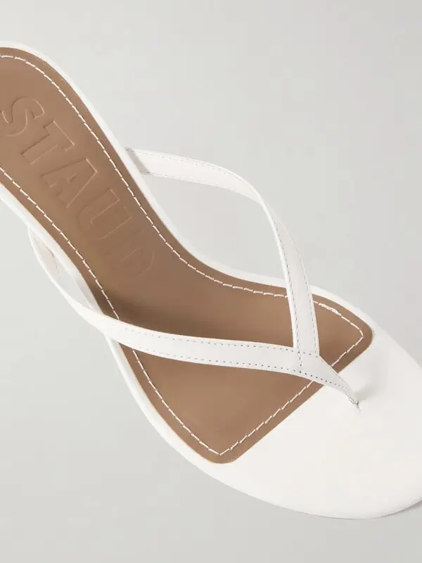 Staud Freja Leather Sandals - White