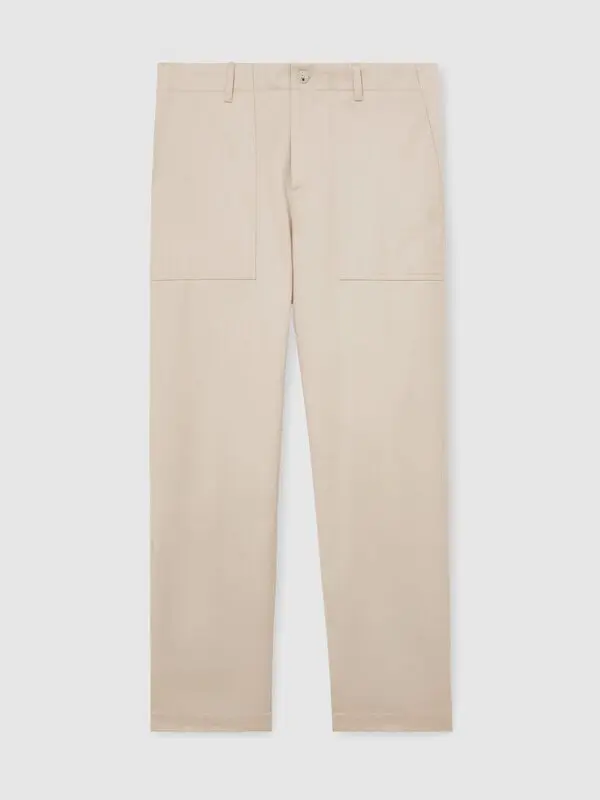 REISS Lyocell-cotton Blend Utility Trousers
