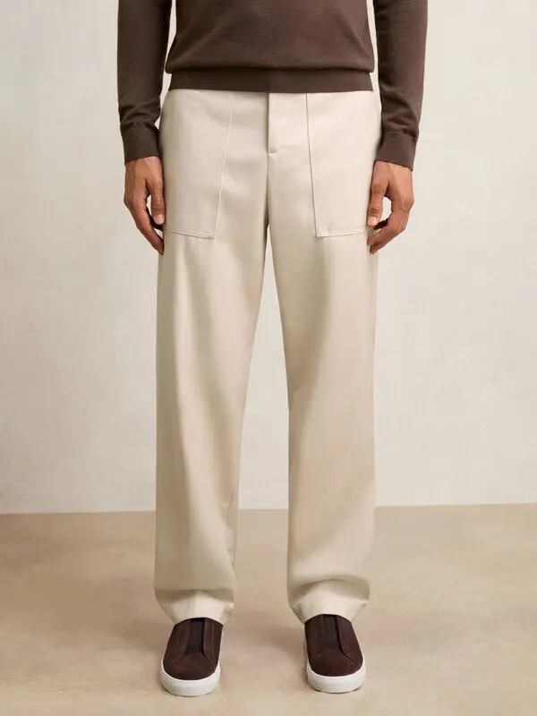 REISS Lyocell-cotton Blend Utility Trousers