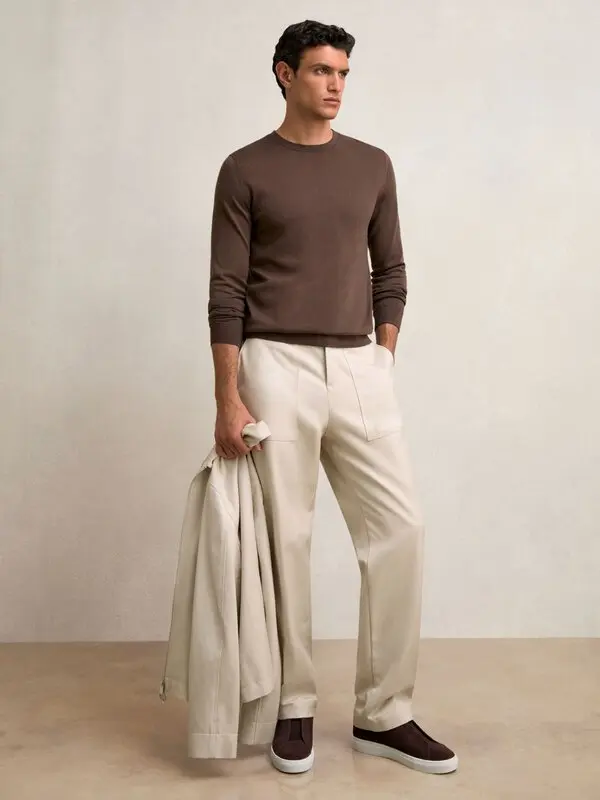 REISS Lyocell-cotton Blend Utility Trousers