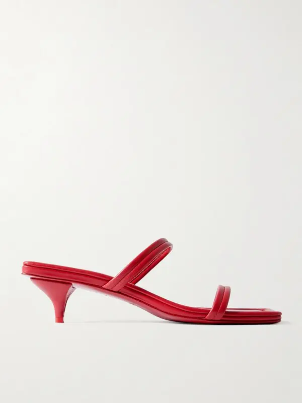 ST. AGNI Leather Sandals - Red