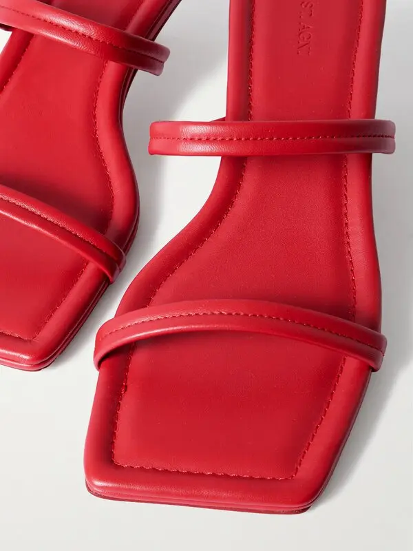 ST. AGNI Leather Sandals - Red