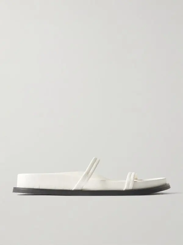 ST. AGNI Fine Strap Leather Sandals - Neutrals