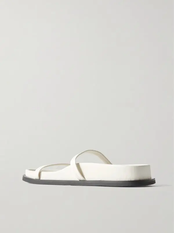 ST. AGNI Fine Strap Leather Sandals - Neutrals