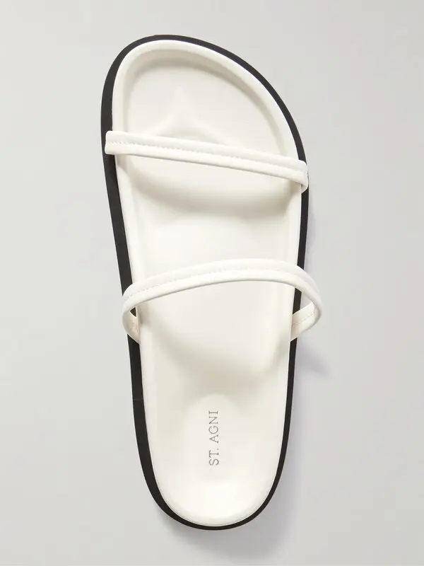 ST. AGNI Fine Strap Leather Sandals - Neutrals