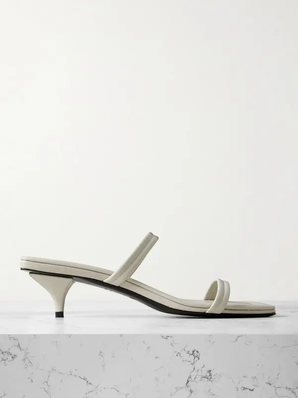 ST. AGNI Leather Strappy Sandals - Neutrals