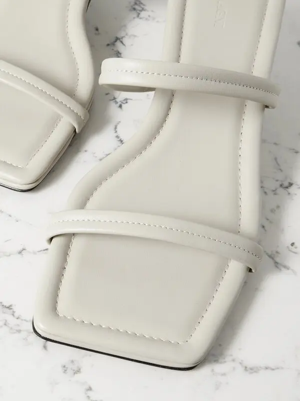 ST. AGNI Leather Strappy Sandals - Neutrals