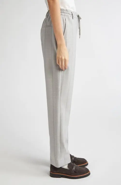Eleventy Stripe Stretch Wool Flannel Slim Leg Pants