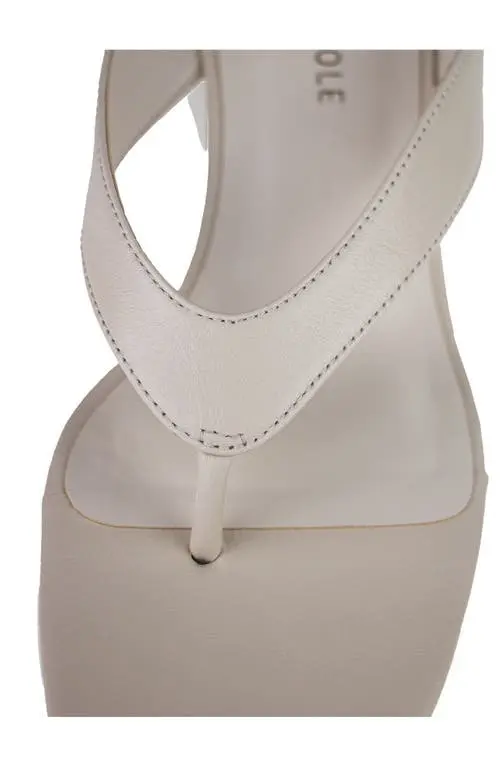 KENNETH COLE Susannah Wedge Sandal - Ecru Leather