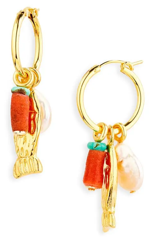 LIZZIE FORTUNATO Minnow Hoop Earrings - Gold