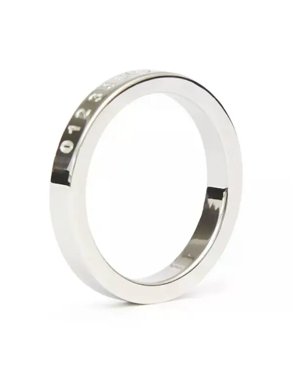 MAISON MARGIELA Numeric Engraved Polished Ring - Silver