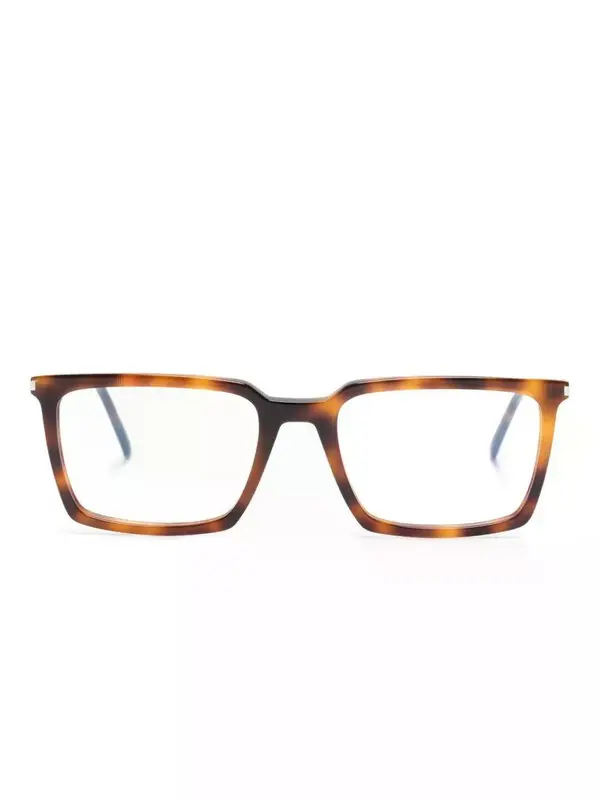 Saint Laurent Logo-engraved Rectangle-frame Glasses