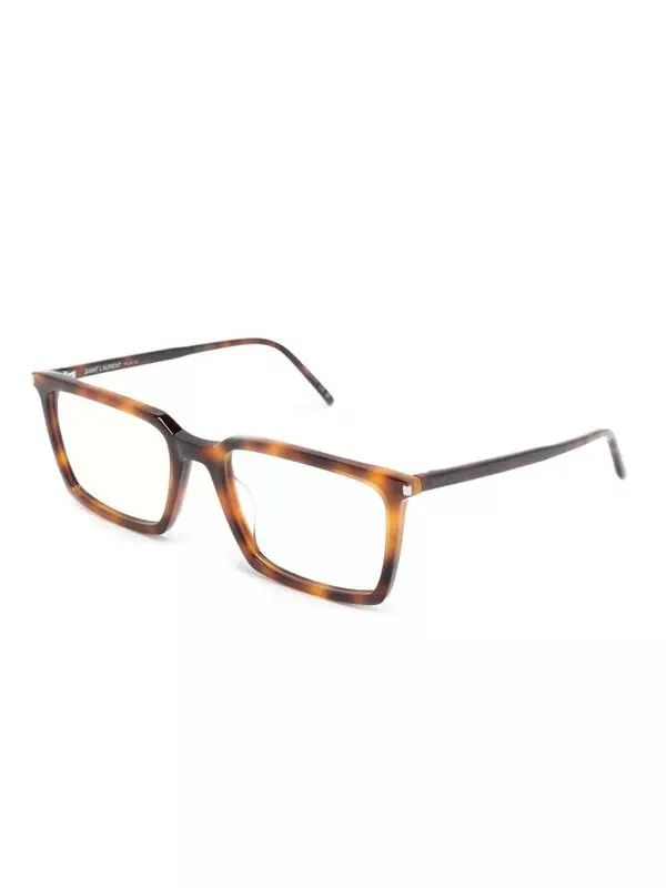Saint Laurent Logo-engraved Rectangle-frame Glasses