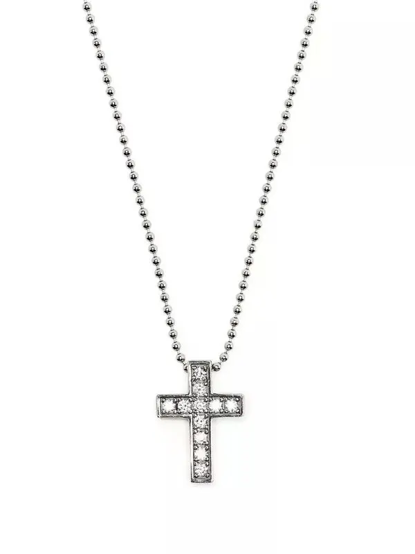 Dsquared2 Sterling Crystal Embellished Cross Pendant Necklace - Silver