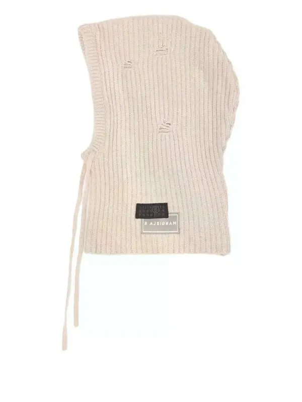 MAISON MARGIELA Ribbed-knit Balaclava - Neutrals