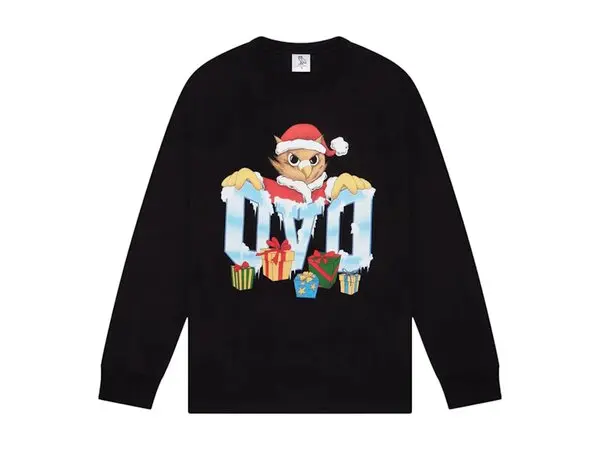 OVO Santa Owl Long Sleeve T-shirt - Black