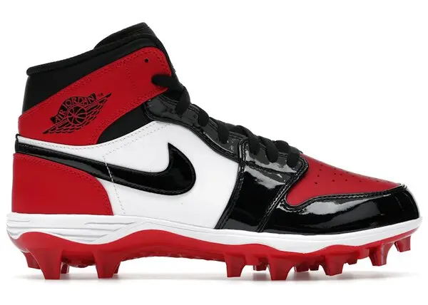 JORDAN 1 Mid Td Cleat Bred Toe - Gym Red/white/black