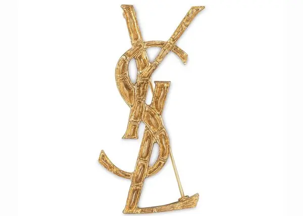 Saint Laurent Opyum Crocodile Brooch - Gold Brass