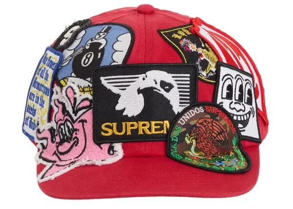 Supreme Patches 6-panel Cap - Red