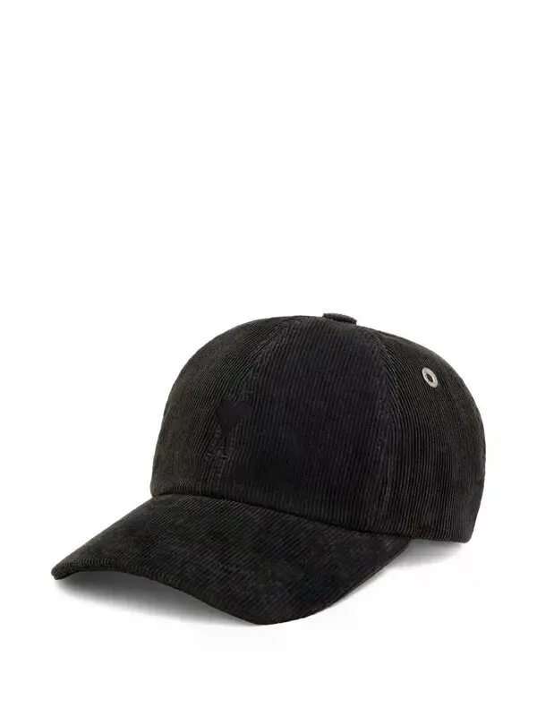 AMI Paris De Coeur Corduroy Cap - Black