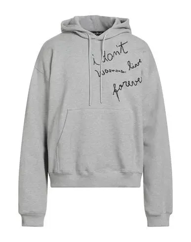 MSGM Light Cotton Sweatshirt With Hood And Appliqu - Grey