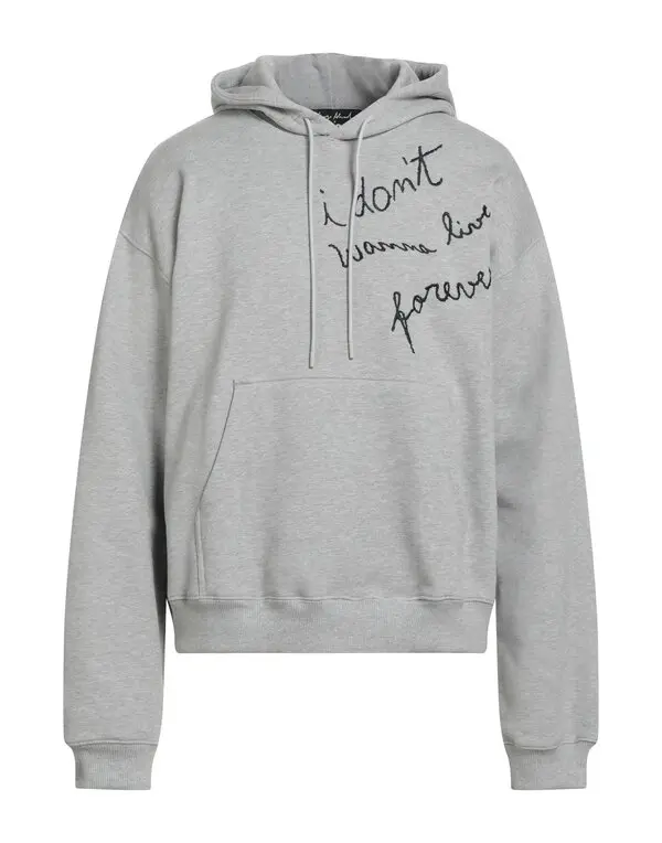 MSGM Light Cotton Sweatshirt With Hood And Appliqu - Grey