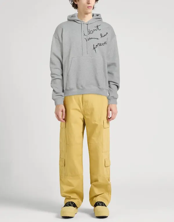 MSGM Light Cotton Sweatshirt With Hood And Appliqu - Grey