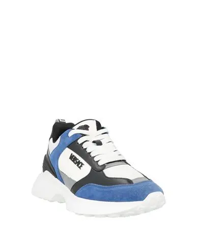 Versace Calfskin And Textile Fiber Low-top Sneakers