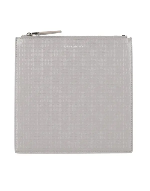 Givenchy Textured Calfskin Pouch - Grey