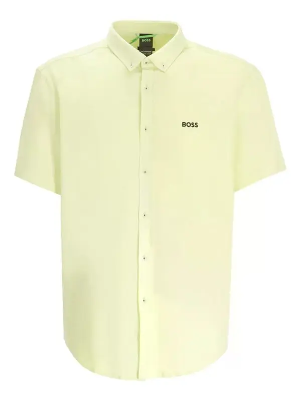 BOSS Short-sleeve Poplin Shirt - Yellow