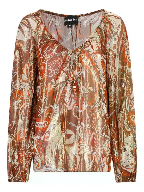 Retrofete Paisley Metallic Blouse