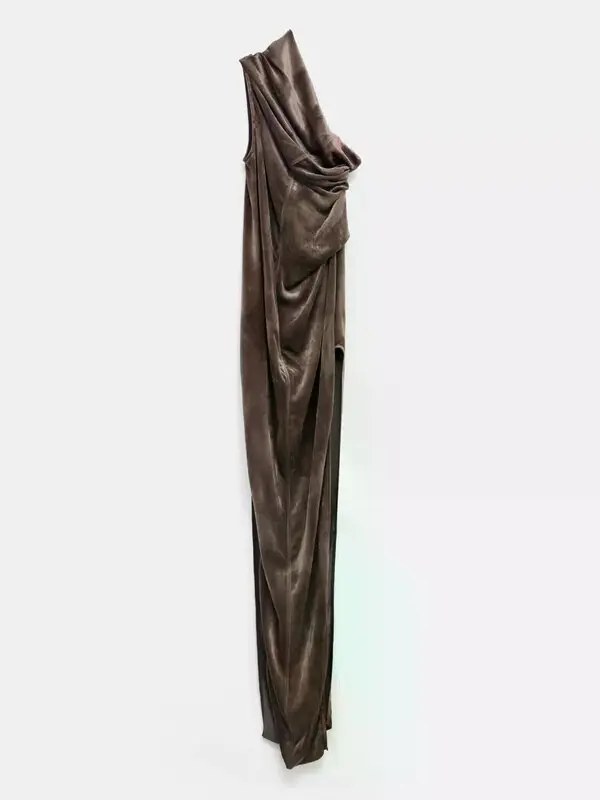 Rick Owens Draped One-shoulder Velvet Gown