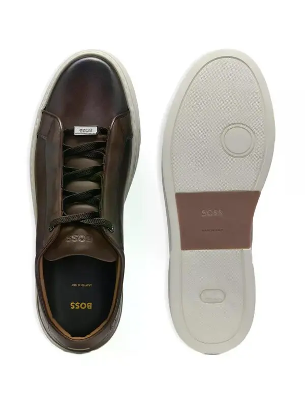 BOSS Gary Leather Lace-up Sneakers - Brown