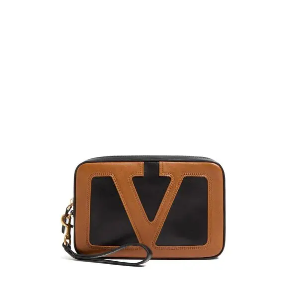 Valentino Garavani Clutch With Vlogo - Brown
