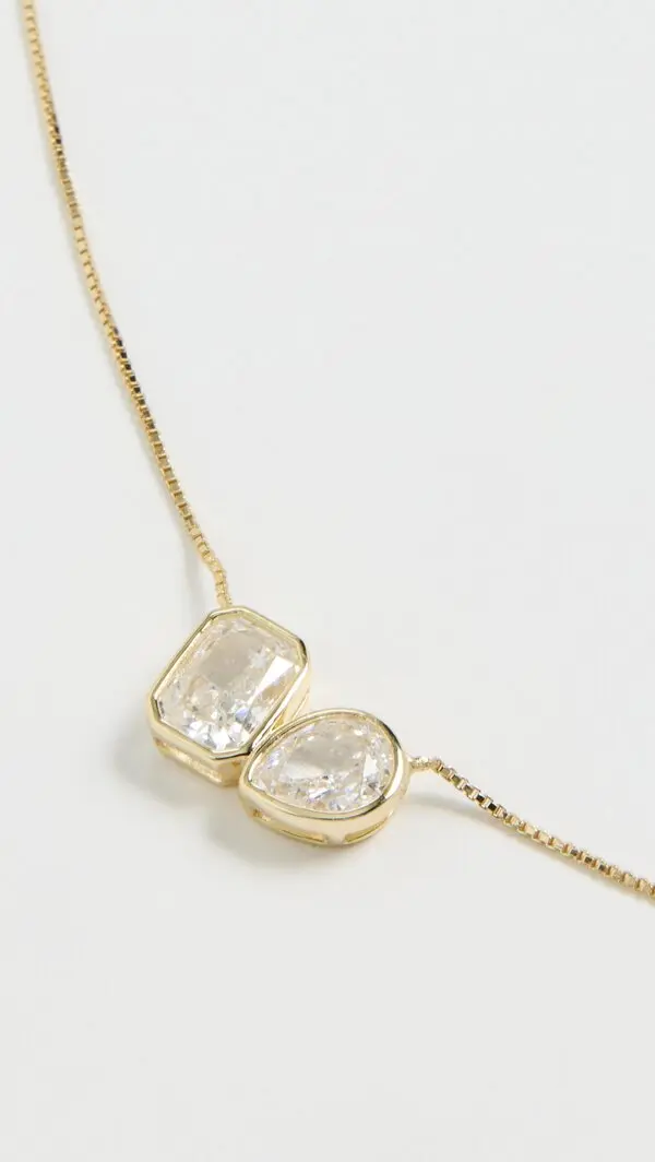 Shashi Bezel Pear And Cushion Necklace