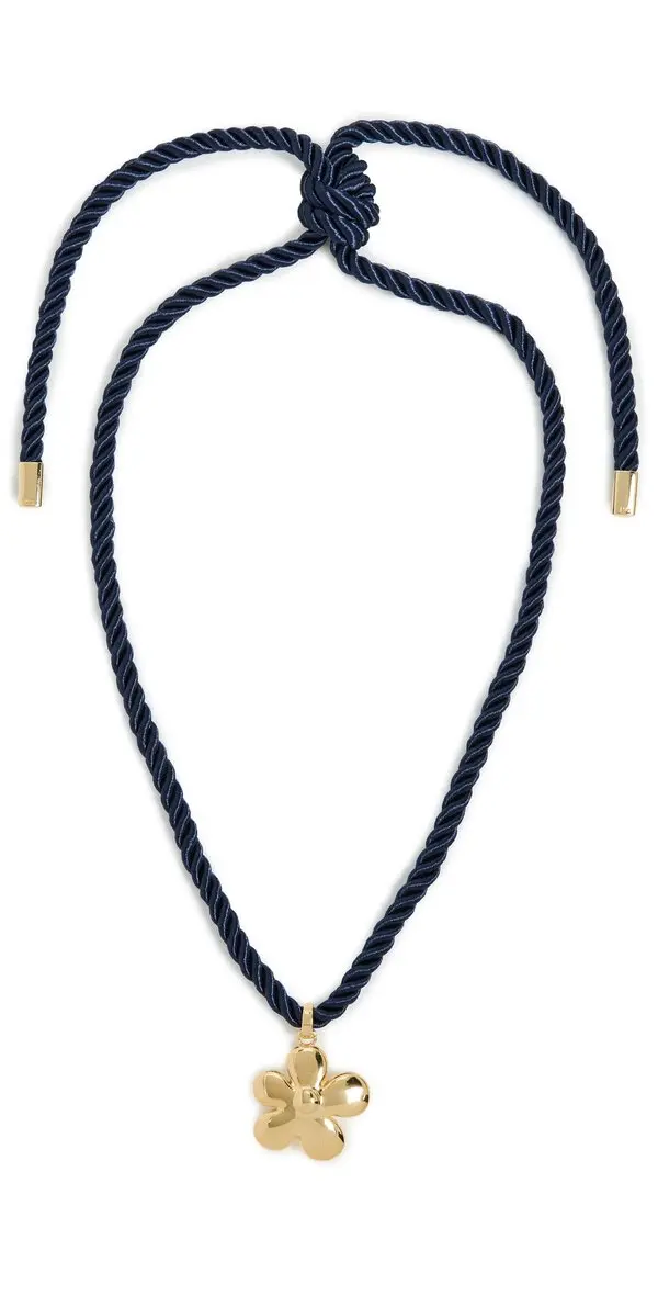 MARTHA CALVO Bloom Pendant Necklace - Navy/gold