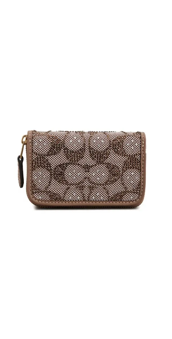 COACH Crystal Signature Jacquard Essential Small Card Case - B4/mushroom