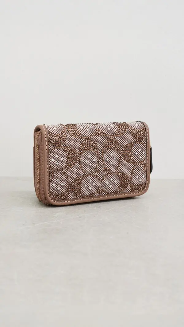 COACH Crystal Signature Jacquard Essential Small Card Case - B4/mushroom