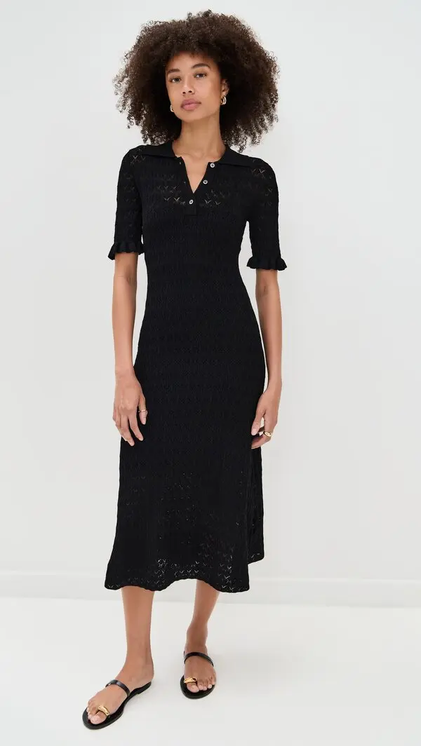 Sea Rue Knit Midi Dress In Black - 30% Off | Editorialist