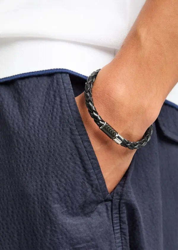 Tateossian Braided Leather Bracelet