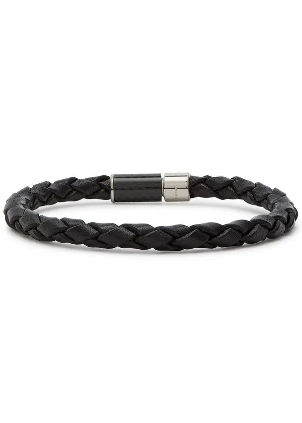 Tateossian Braided Leather Bracelet