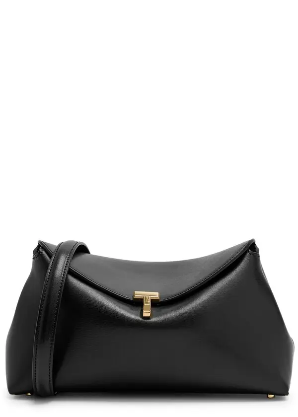 TOTEME T-lock Leather Clutch - Black