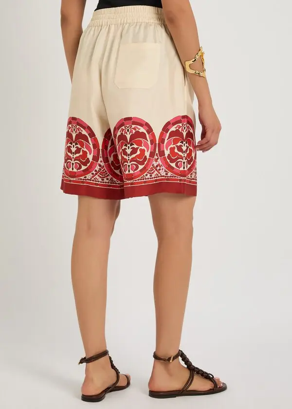 La DoubleJ Palazzo Printed Silk-twill Shorts