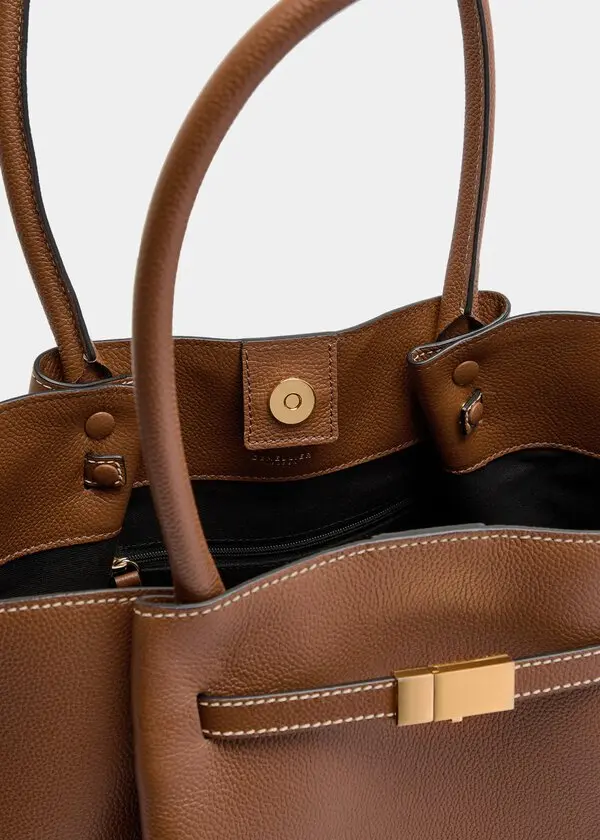 DEMELLIER Grained Leather Tote - Tan