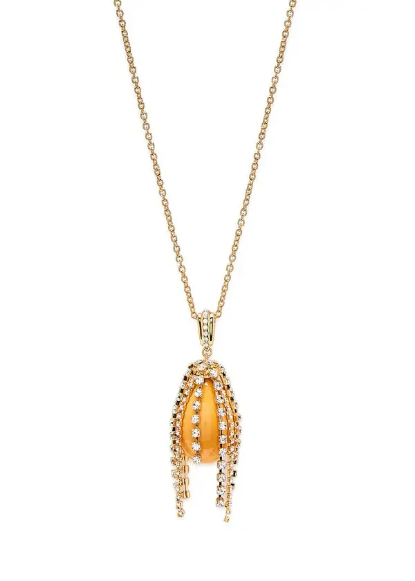 Chloé Embellished Pendant Necklace - Yellow
