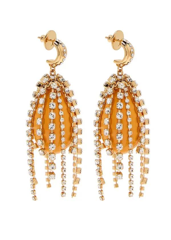 Chloé Glow Embellished Drop Earrings - Yellow