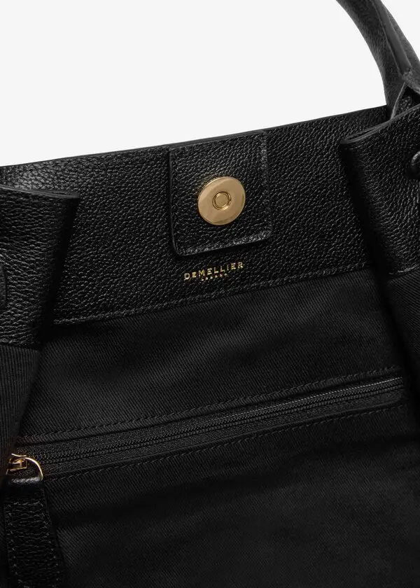 DEMELLIER Grained Leather Tote - Black