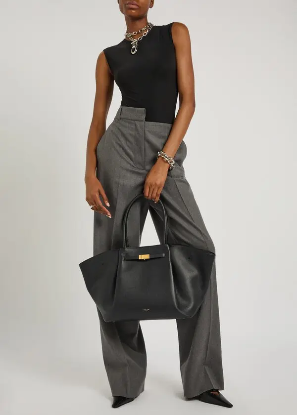 DEMELLIER Grained Leather Tote - Black