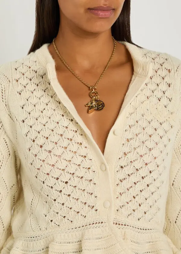 Chloé Metal Necklace With Horse, Logo, And Coin Pendants